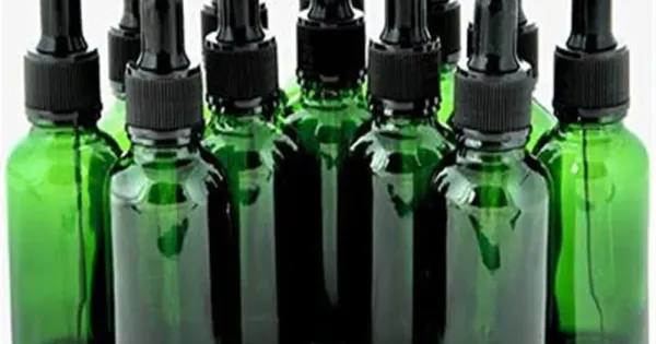 50mL Green glass eye dropper bottle with graduated dropper and tamper ...